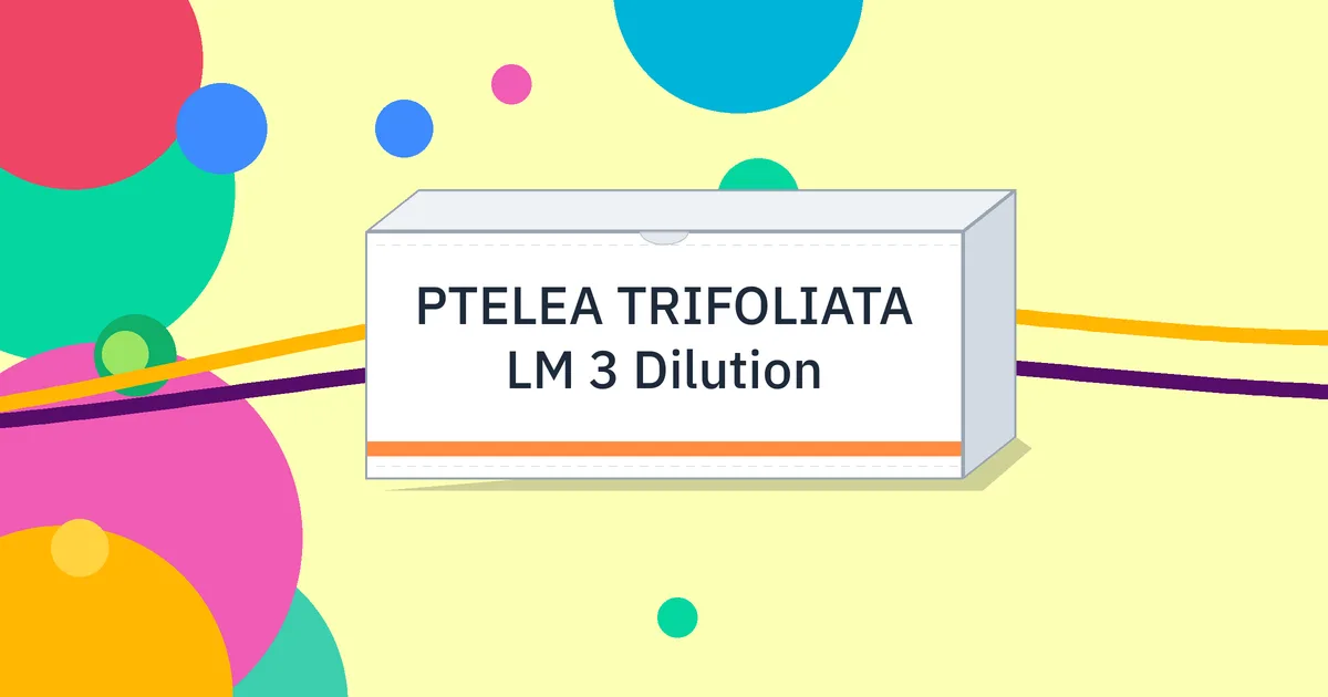 Symbolbild: Packung mit der Aufschrift PTELEA TRIFOLIATA LM 3 Dilution (PZN 13670239) – Verfügbarkeit und Bezug in Apotheken in Frankfurt am Main