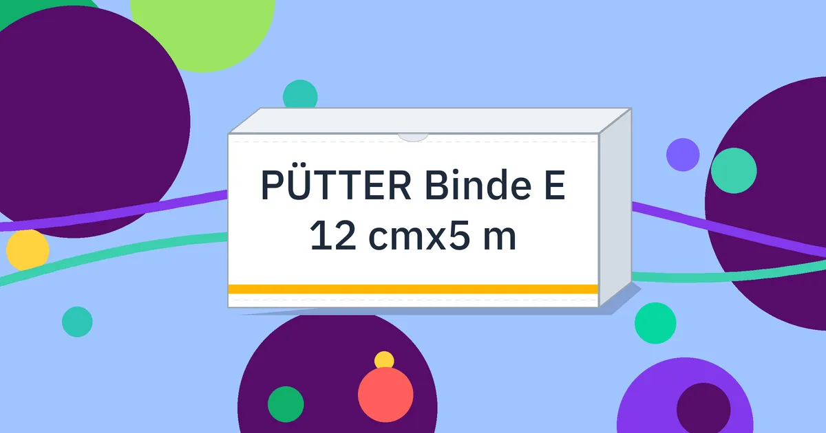 Symbolbild: Packung mit der Aufschrift PÜTTER Binde E 12 cmx5 m (PZN 20193432) – Verfügbarkeit und Bezug in Apotheken in Frankfurt am Main