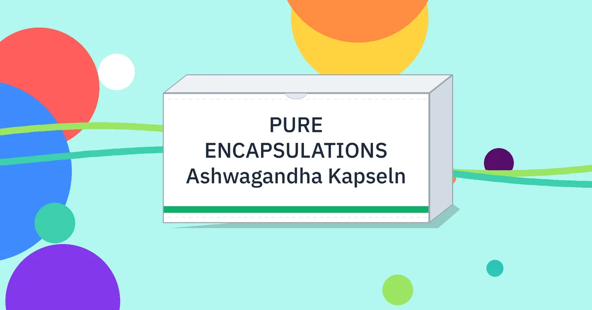 Symbolbild: Packung mit der Aufschrift PURE ENCAPSULATIONS Ashwagandha Kapseln (PZN 18154525) – Verfügbarkeit und Bezug in Apotheken in Frankfurt am Main