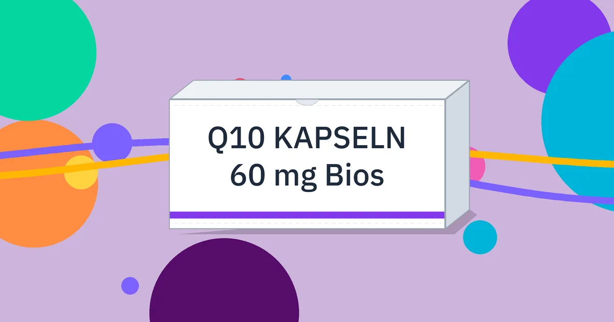 Symbolbild: Packung mit der Aufschrift Q10 KAPSELN 60 mg Bios (PZN 04038175) – Verfügbarkeit und Bezug in Apotheken in Frankfurt am Main