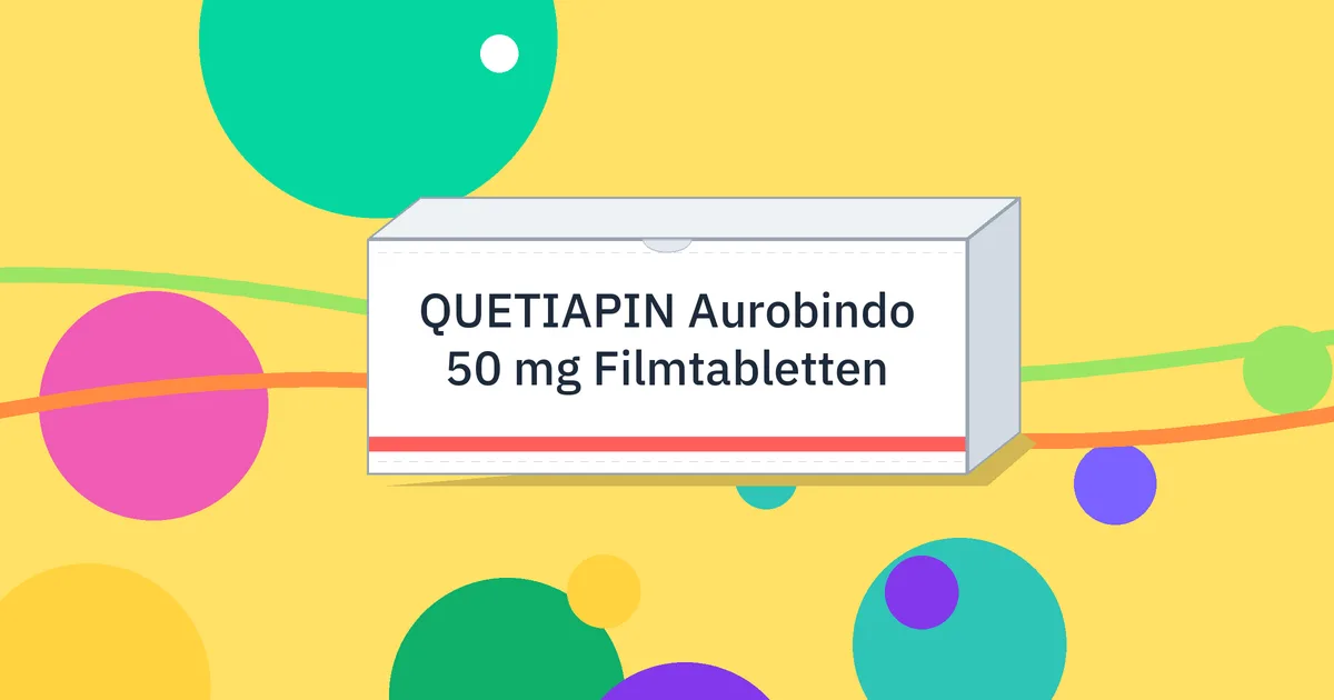 Symbolbild: Packung mit der Aufschrift QUETIAPIN Aurobindo 50 mg Filmtabletten (PZN 18428678) – Verfügbarkeit und Bezug in Apotheken in Frankfurt am Main