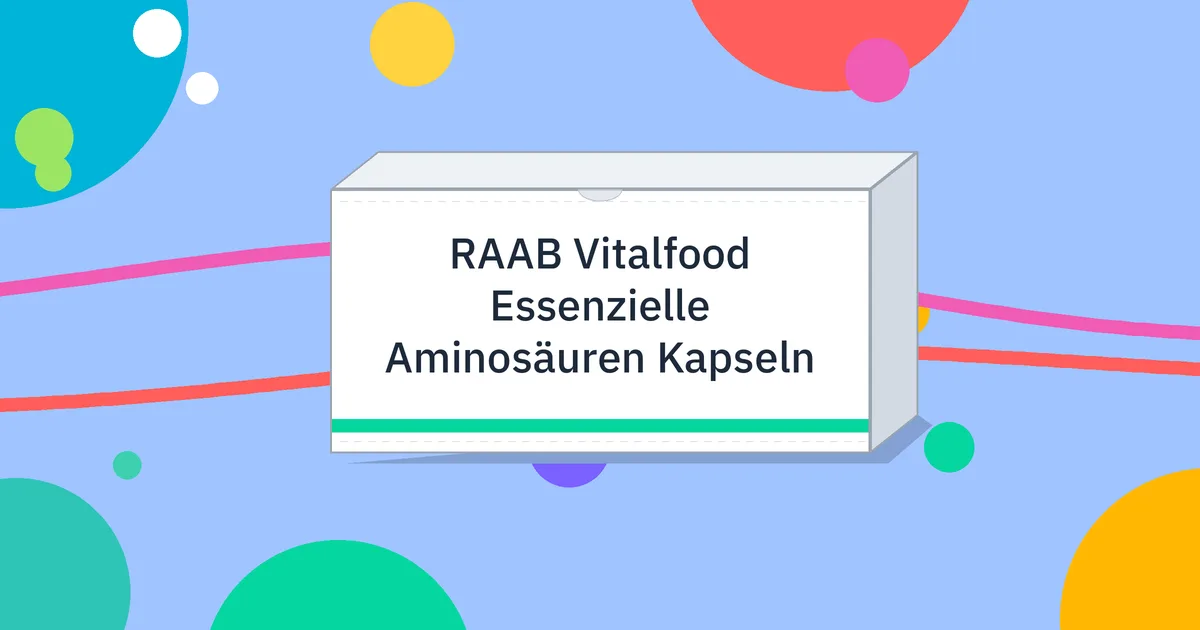 Symbolbild: Packung mit der Aufschrift RAAB Vitalfood Essenzielle Aminosäuren Kapseln (PZN 20341217) – Verfügbarkeit und Bezug in Apotheken in Frankfurt am Main