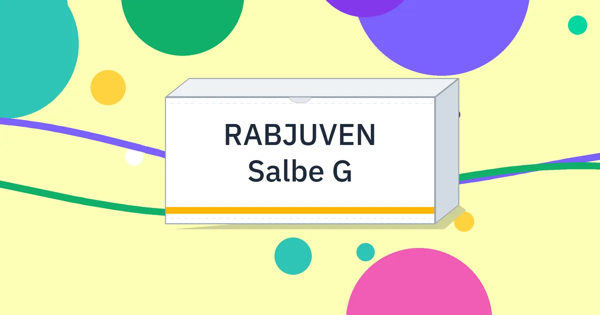 Symbolbild: Packung mit der Aufschrift RABJUVEN Salbe G (PZN 00854179) – Verfügbarkeit und Bezug in Apotheken in Frankfurt am Main