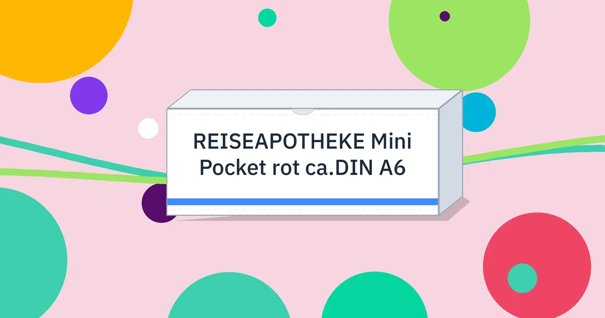 Symbolbild: Packung mit der Aufschrift REISEAPOTHEKE Mini Pocket rot ca.DIN A6 (PZN 05519474) – Verfügbarkeit und Bezug in Apotheken in Frankfurt am Main