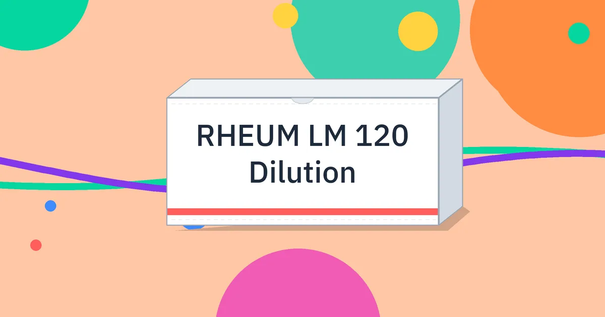 Symbolbild: Packung mit der Aufschrift RHEUM LM 120 Dilution (PZN 13049798) – Verfügbarkeit und Bezug in Apotheken in Frankfurt am Main