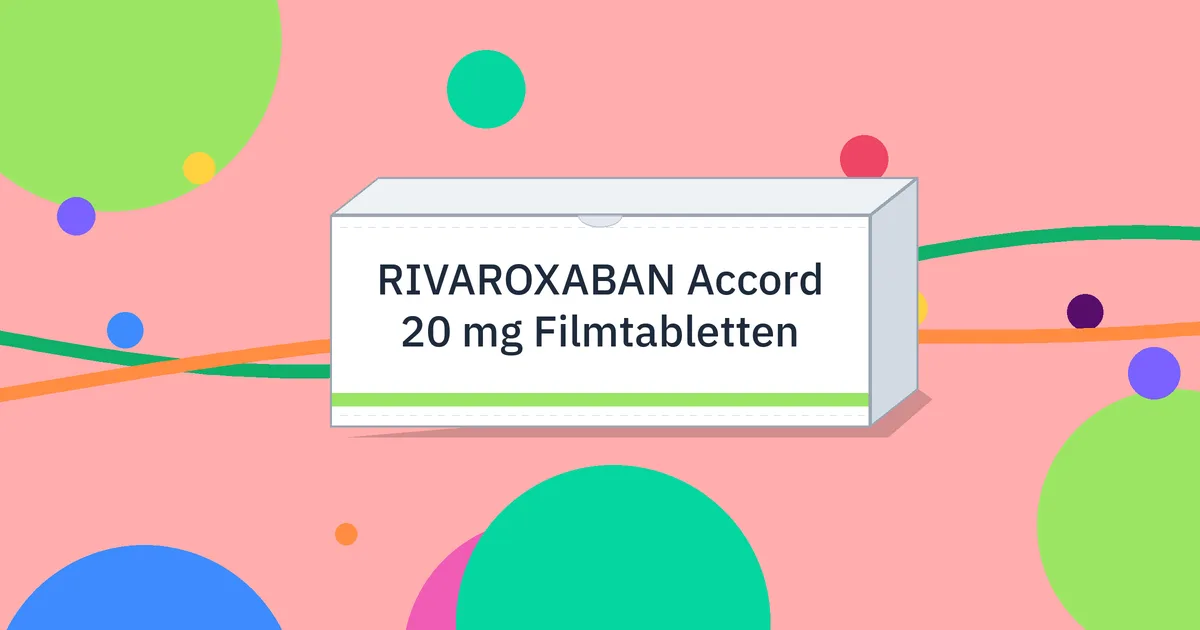 Symbolbild: Packung mit der Aufschrift RIVAROXABAN Accord 20 mg Filmtabletten (PZN 18735179) – Verfügbarkeit und Bezug in Apotheken in Frankfurt am Main