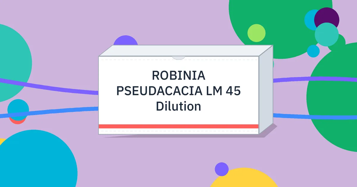 Symbolbild: Packung mit der Aufschrift ROBINIA PSEUDACACIA LM 45 Dilution (PZN 13055155) – Verfügbarkeit und Bezug in Apotheken in Frankfurt am Main