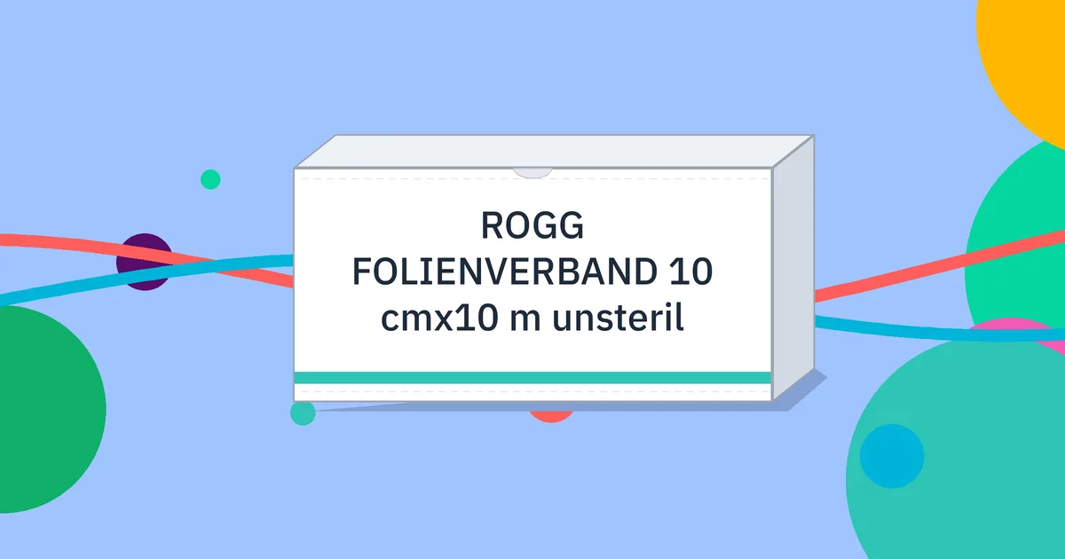 Symbolbild: Packung mit der Aufschrift ROGG FOLIENVERBAND 10 cmx10 m unsteril (PZN 03500803) – Verfügbarkeit und Bezug in Apotheken in Frankfurt am Main