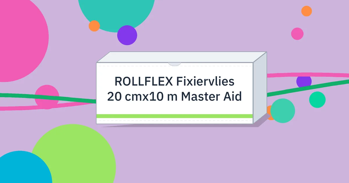 Symbolbild: Packung mit der Aufschrift ROLLFLEX Fixiervlies 20 cmx10 m Master Aid (PZN 20128771) – Verfügbarkeit und Bezug in Apotheken in Frankfurt am Main