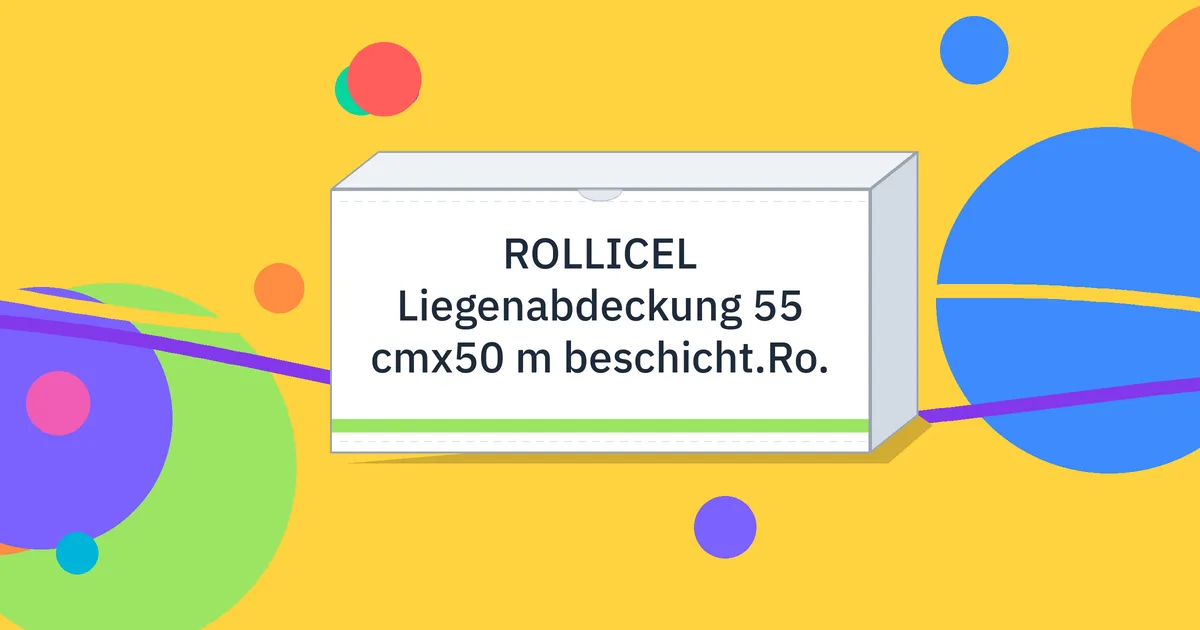 Symbolbild: Packung mit der Aufschrift ROLLICEL Liegenabdeckung 55 cmx50 m beschicht.Ro. (PZN 11350861) – Verfügbarkeit und Bezug in Apotheken in Frankfurt am Main