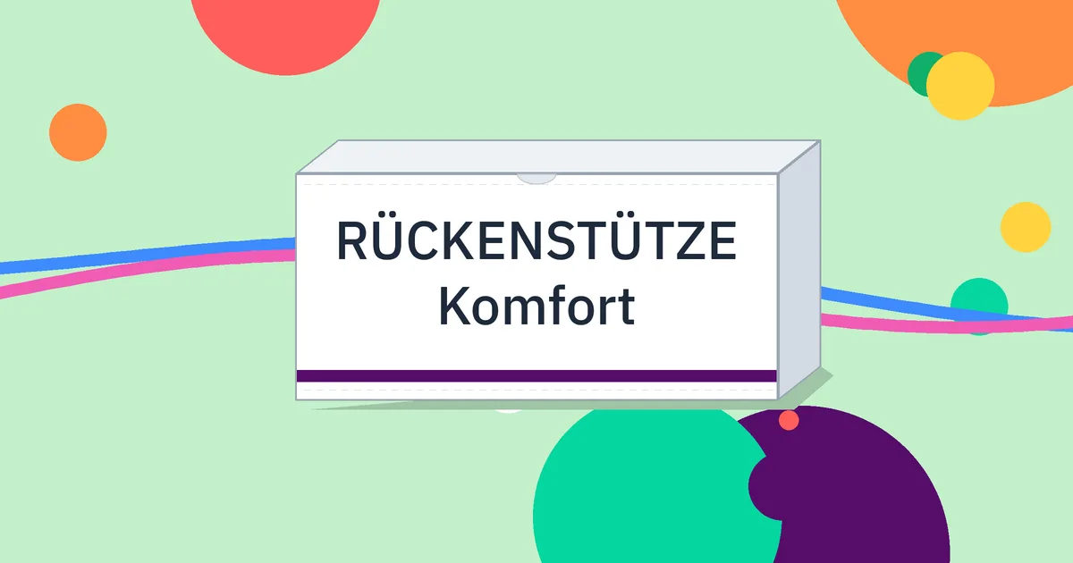 Symbolbild: Packung mit der Aufschrift RÜCKENSTÜTZE Komfort (PZN 00914527) – Verfügbarkeit und Bezug in Apotheken in Frankfurt am Main
