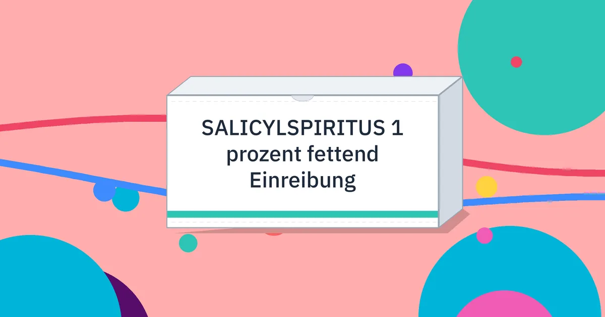 Symbolbild: Packung mit der Aufschrift SALICYLSPIRITUS 1 prozent fettend Einreibung (PZN 18783474) – Verfügbarkeit und Bezug in Apotheken in Frankfurt am Main