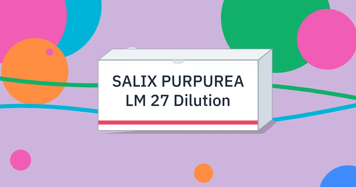 Symbolbild: Packung mit der Aufschrift SALIX PURPUREA LM 27 Dilution (PZN 13178768) – Verfügbarkeit und Bezug in Apotheken in Frankfurt am Main