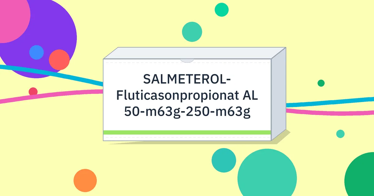 Symbolbild: Packung mit der Aufschrift SALMETEROL-Fluticasonpropionat AL 50-m63g-250-m63g (PZN 16785658) – Verfügbarkeit und Bezug in Apotheken in Frankfurt am Main