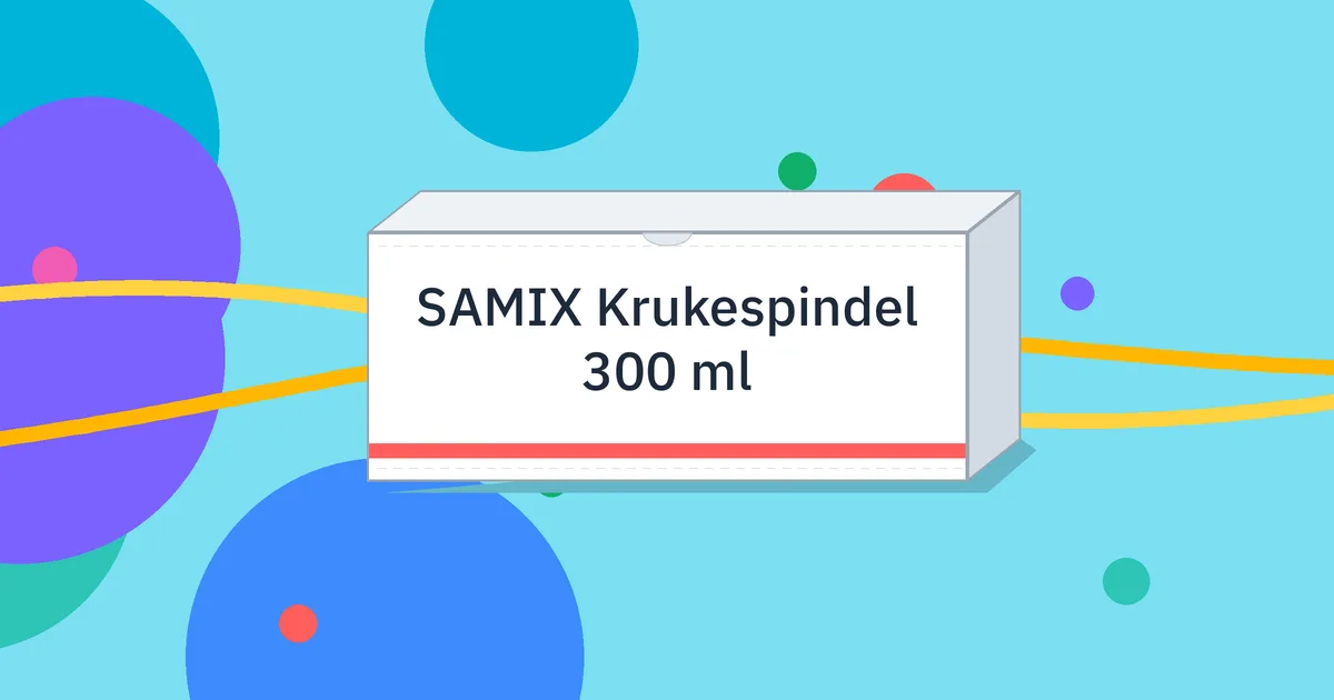 Symbolbild: Packung mit der Aufschrift SAMIX Krukespindel 300 ml (PZN 19987919) – Verfügbarkeit und Bezug in Apotheken in Frankfurt am Main