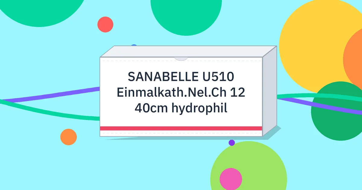 Symbolbild: Packung mit der Aufschrift SANABELLE U510 Einmalkath.Nel.Ch 12 40cm hydrophil (PZN 15269535) – Verfügbarkeit und Bezug in Apotheken in Frankfurt am Main