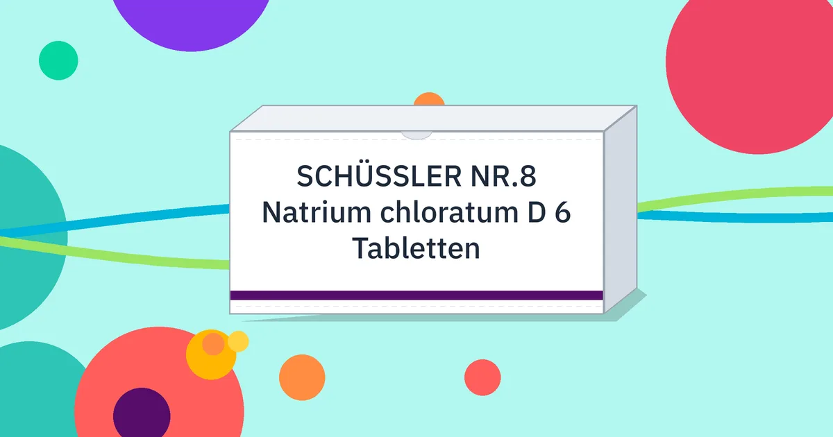 Symbolbild: Packung mit der Aufschrift SCHÜSSLER NR.8 Natrium chloratum D 6 Tabletten (PZN 10990618) – Verfügbarkeit und Bezug in Apotheken in Frankfurt am Main
