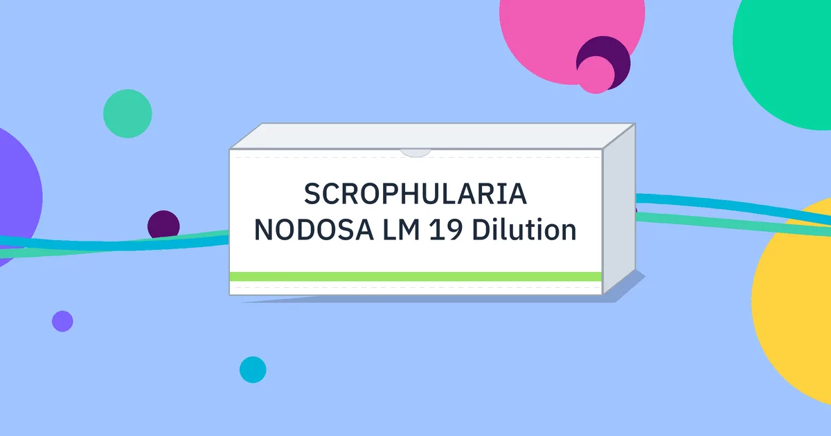 Symbolbild: Packung mit der Aufschrift SCROPHULARIA NODOSA LM 19 Dilution (PZN 13184533) – Verfügbarkeit und Bezug in Apotheken in Frankfurt am Main