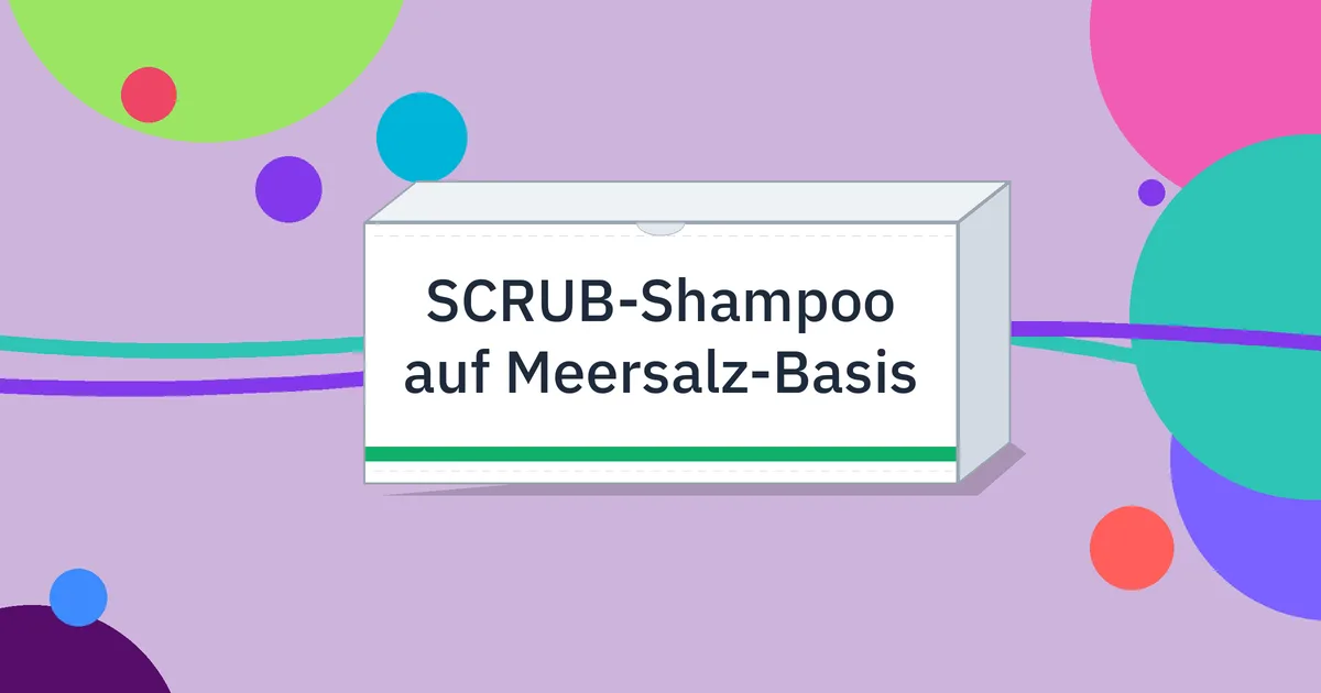 Symbolbild: Packung mit der Aufschrift SCRUB-Shampoo auf Meersalz-Basis (PZN 18453073) – Verfügbarkeit und Bezug in Apotheken in Frankfurt am Main