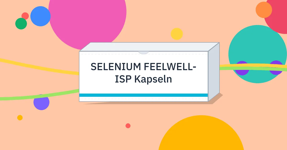 Symbolbild: Packung mit der Aufschrift SELENIUM FEELWELL-ISP Kapseln (PZN 13500968) – Verfügbarkeit und Bezug in Apotheken in Frankfurt am Main