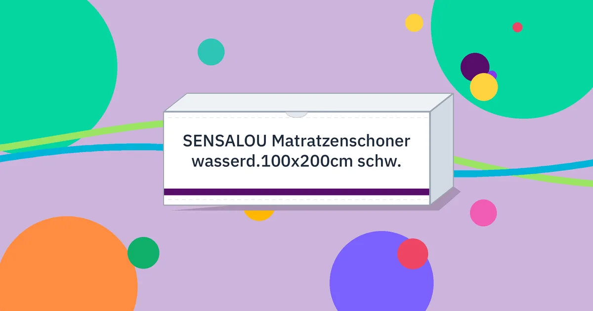 Symbolbild: Packung mit der Aufschrift SENSALOU Matratzenschoner wasserd.100x200cm schw. (PZN 20739730) – Verfügbarkeit und Bezug in Apotheken in Frankfurt am Main