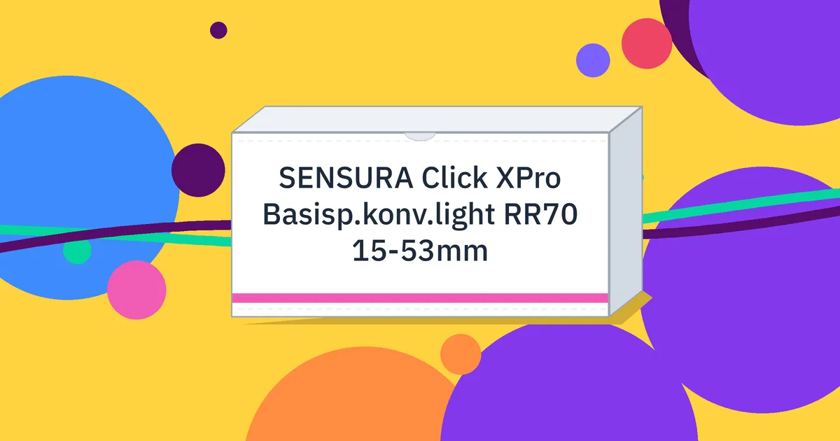 Symbolbild: Packung mit der Aufschrift SENSURA Click XPro Basisp.konv.light RR70 15-53mm (PZN 07212142) – Verfügbarkeit und Bezug in Apotheken in Frankfurt am Main