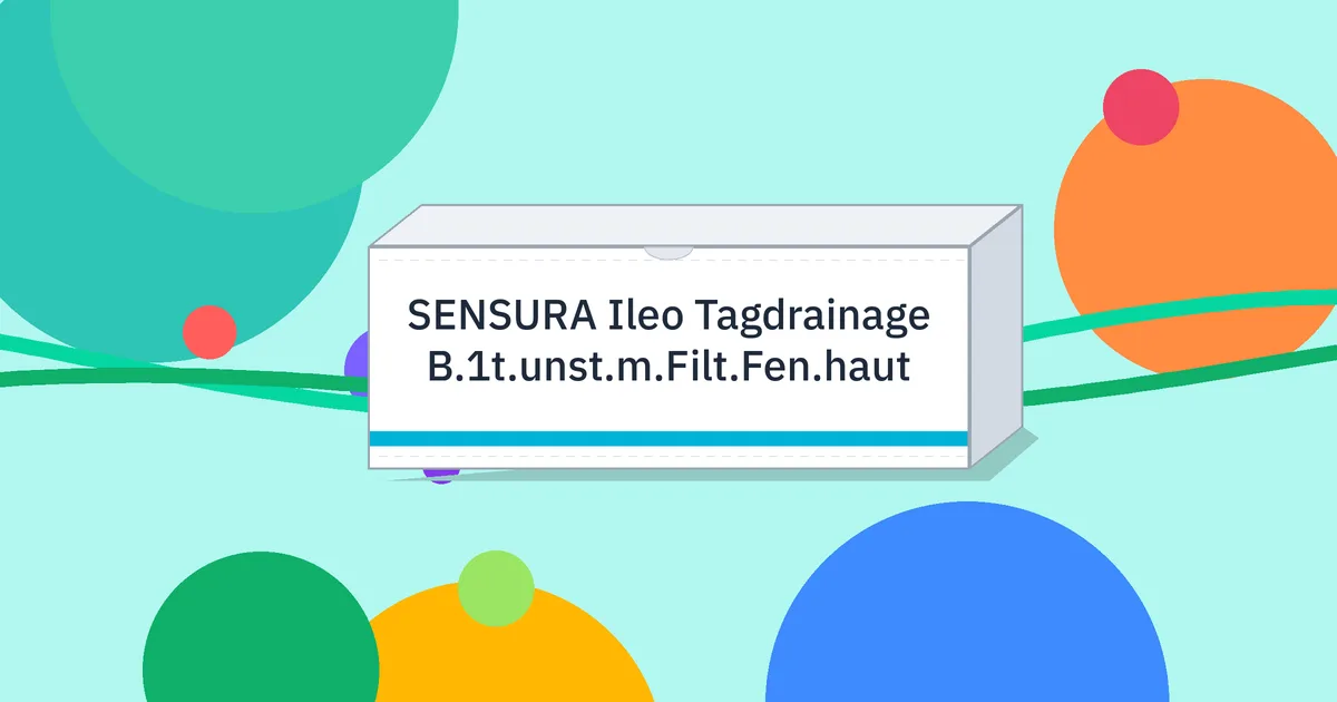 Symbolbild: Packung mit der Aufschrift SENSURA Ileo Tagdrainage B.1t.unst.m.Filt.Fen.haut (PZN 07419682) – Verfügbarkeit und Bezug in Apotheken in Frankfurt am Main