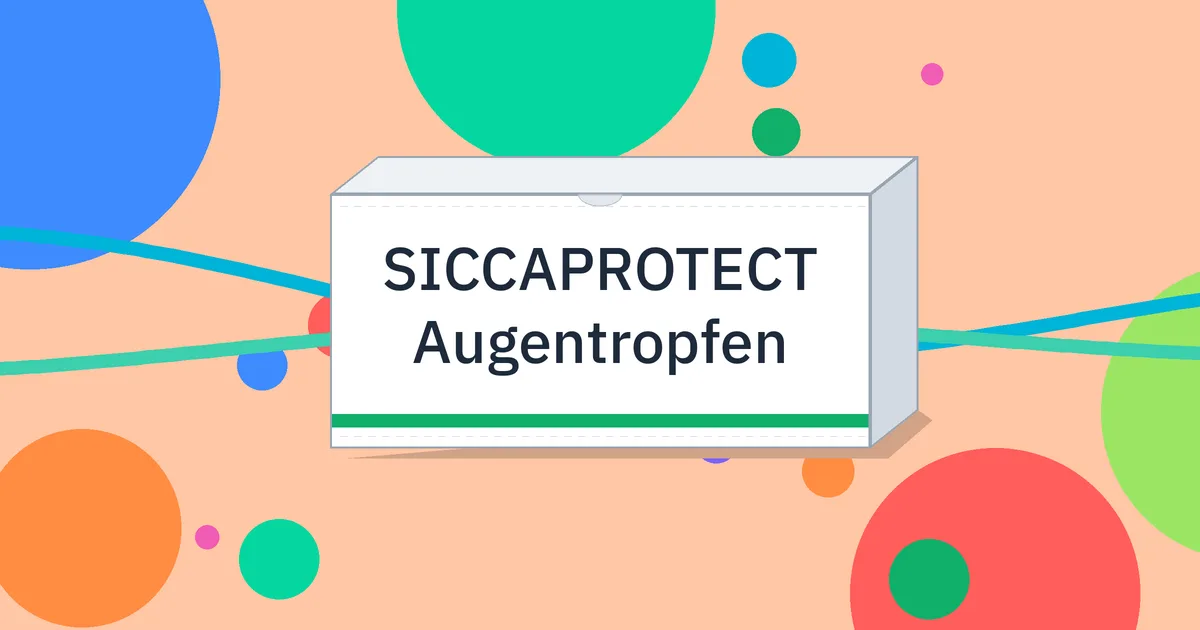 Symbolbild: Packung mit der Aufschrift SICCAPROTECT Augentropfen (PZN 03005587) – Verfügbarkeit und Bezug in Apotheken in Frankfurt am Main