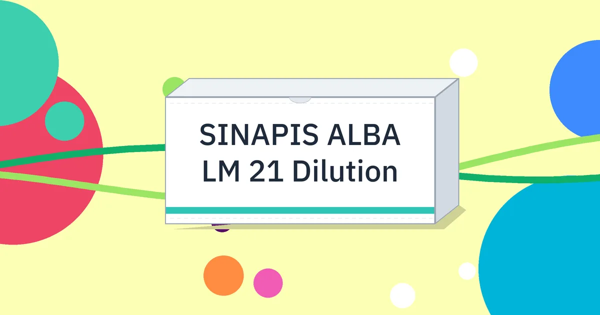 Symbolbild: Packung mit der Aufschrift SINAPIS ALBA LM 21 Dilution (PZN 13190717) – Verfügbarkeit und Bezug in Apotheken in Frankfurt am Main