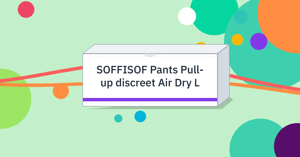 Symbolbild: Packung mit der Aufschrift SOFFISOF Pants Pull-up discreet Air Dry L (PZN 18457651) – Verfügbarkeit und Bezug in Apotheken in Frankfurt am Main