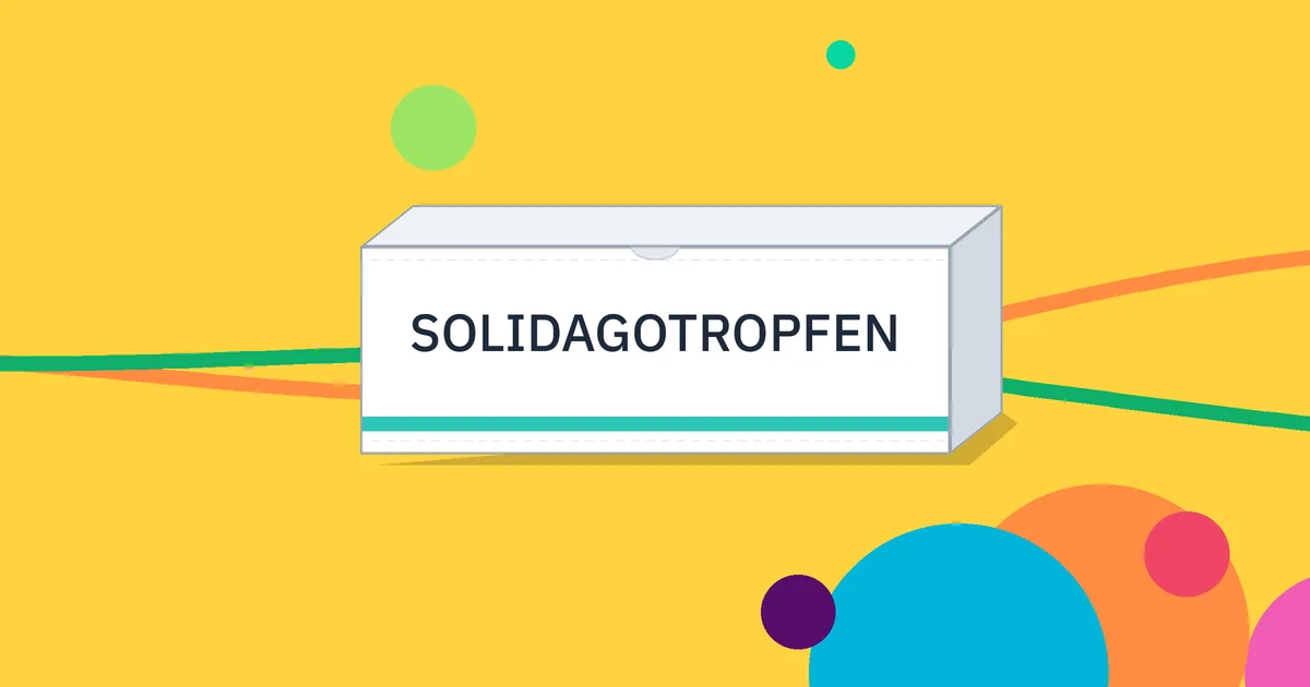 Symbolbild: Packung mit der Aufschrift SOLIDAGOTROPFEN (PZN 11052721) – Verfügbarkeit und Bezug in Apotheken in Frankfurt am Main