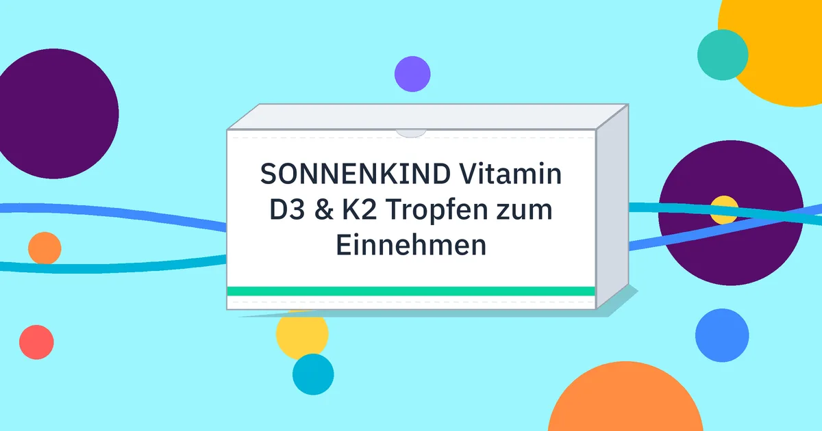 Symbolbild: Packung mit der Aufschrift SONNENKIND Vitamin D3 & K2 Tropfen zum Einnehmen (PZN 17375537) – Verfügbarkeit und Bezug in Apotheken in Frankfurt am Main