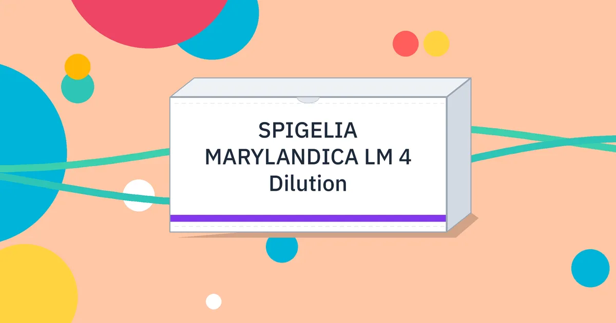 Symbolbild: Packung mit der Aufschrift SPIGELIA MARYLANDICA LM 4 Dilution (PZN 13195488) – Verfügbarkeit und Bezug in Apotheken in Frankfurt am Main