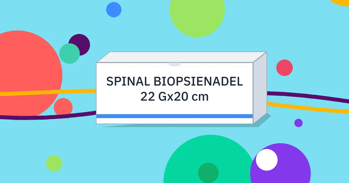 Symbolbild: Packung mit der Aufschrift SPINAL BIOPSIENADEL 22 Gx20 cm (PZN 00295886) – Verfügbarkeit und Bezug in Apotheken in Frankfurt am Main
