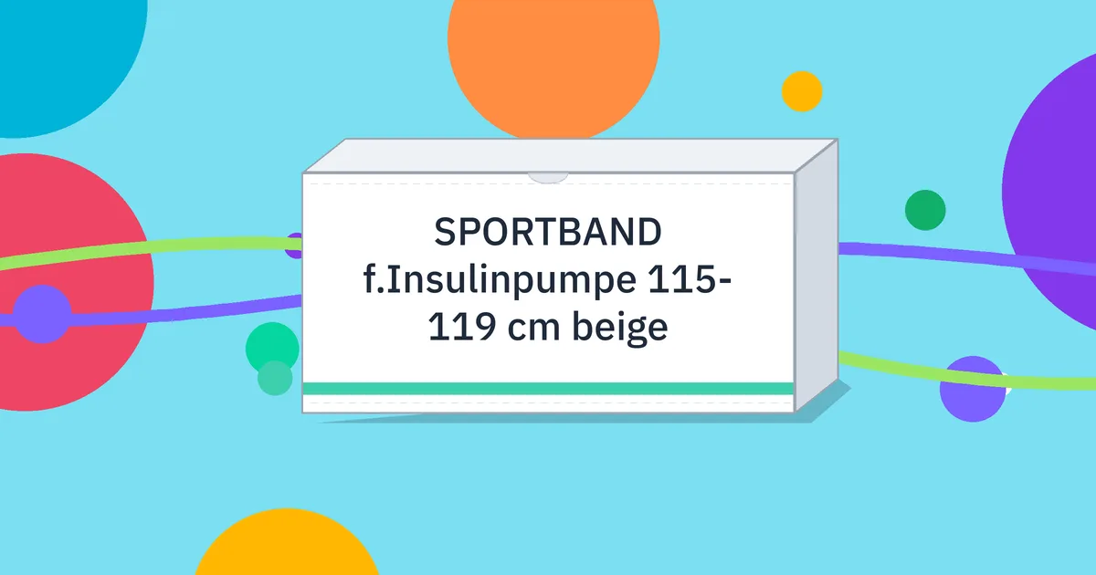 Symbolbild: Packung mit der Aufschrift SPORTBAND f.Insulinpumpe 115-119 cm beige (PZN 12461373) – Verfügbarkeit und Bezug in Apotheken in Frankfurt am Main