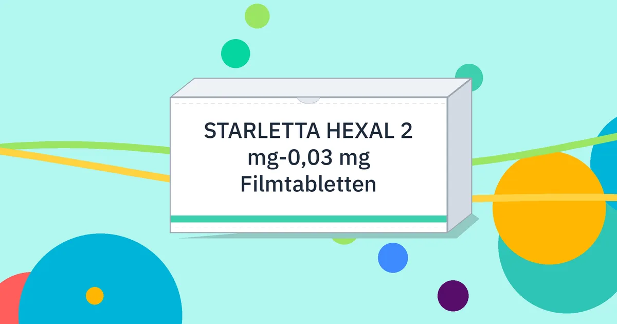 Symbolbild: Packung mit der Aufschrift STARLETTA HEXAL 2 mg-0,03 mg Filmtabletten (PZN 09219243) – Verfügbarkeit und Bezug in Apotheken in Frankfurt am Main