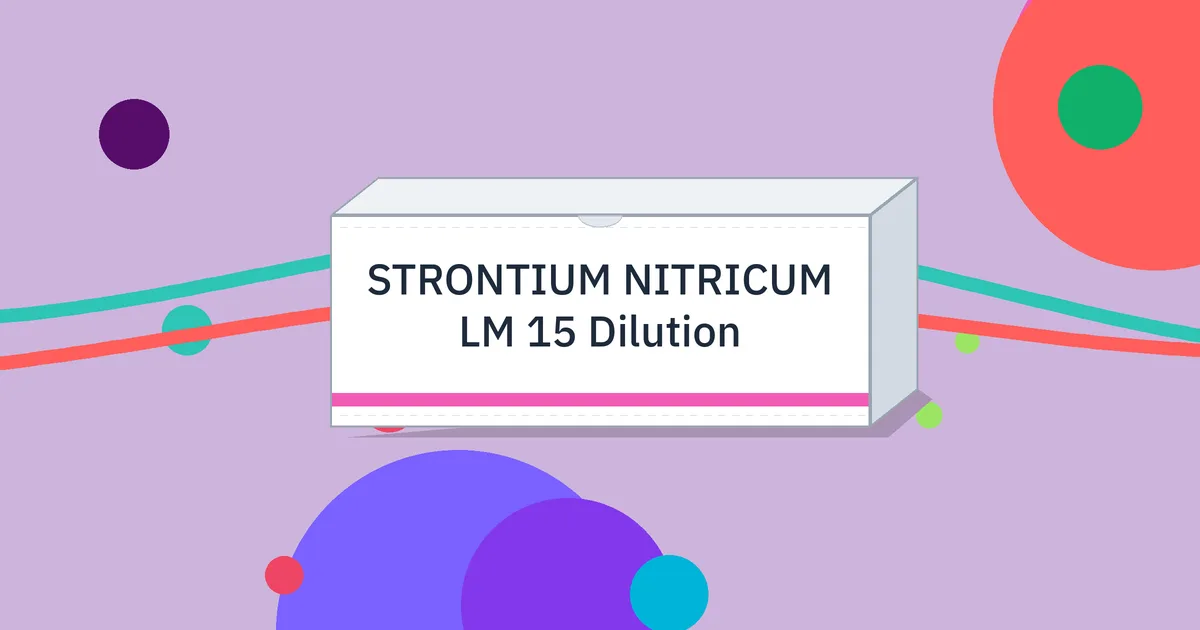 Symbolbild: Packung mit der Aufschrift STRONTIUM NITRICUM LM 15 Dilution (PZN 13204448) – Verfügbarkeit und Bezug in Apotheken in Frankfurt am Main