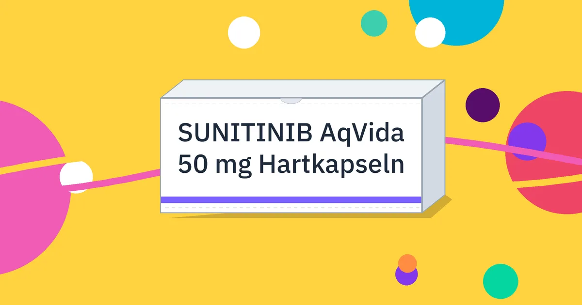 Symbolbild: Packung mit der Aufschrift SUNITINIB AqVida 50 mg Hartkapseln (PZN 18130163) – Verfügbarkeit und Bezug in Apotheken in Frankfurt am Main