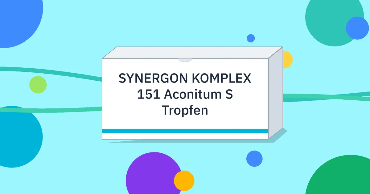 Symbolbild: Packung mit der Aufschrift SYNERGON KOMPLEX 151 Aconitum S Tropfen (PZN 19895778) – Verfügbarkeit und Bezug in Apotheken in Frankfurt am Main