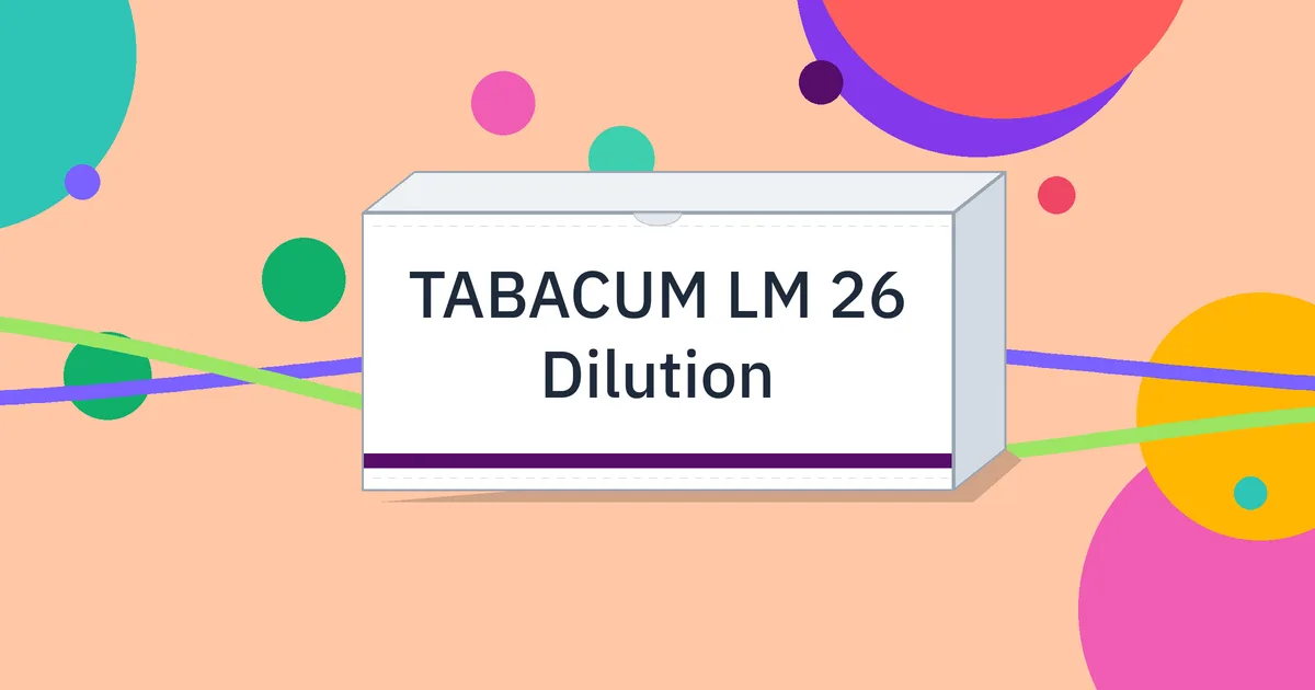 Symbolbild: Packung mit der Aufschrift TABACUM LM 26 Dilution (PZN 13212749) – Verfügbarkeit und Bezug in Apotheken in Frankfurt am Main