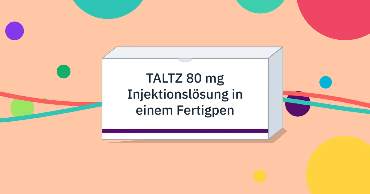 Symbolbild: Packung mit der Aufschrift TALTZ 80 mg Injektionslösung in einem Fertigpen (PZN 12143414) – Verfügbarkeit und Bezug in Apotheken in Frankfurt am Main