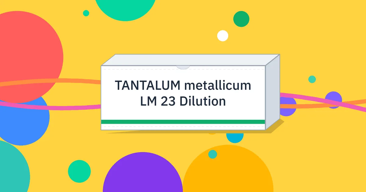 Symbolbild: Packung mit der Aufschrift TANTALUM metallicum LM 23 Dilution (PZN 13213648) – Verfügbarkeit und Bezug in Apotheken in Frankfurt am Main