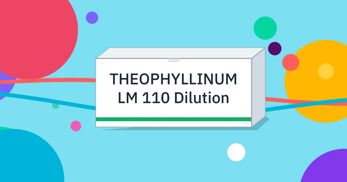 Symbolbild: Packung mit der Aufschrift THEOPHYLLINUM LM 110 Dilution (PZN 13220536) – Verfügbarkeit und Bezug in Apotheken in Frankfurt am Main