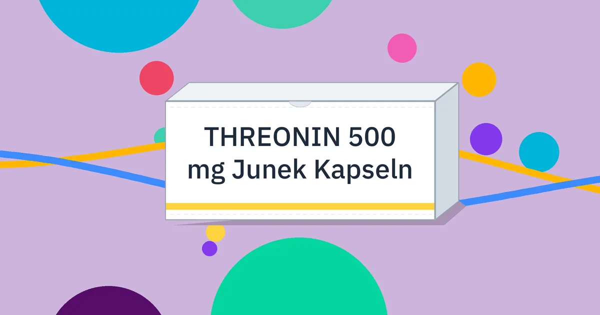 Symbolbild: Packung mit der Aufschrift THREONIN 500 mg Junek Kapseln (PZN 00135639) – Verfügbarkeit und Bezug in Apotheken in Frankfurt am Main