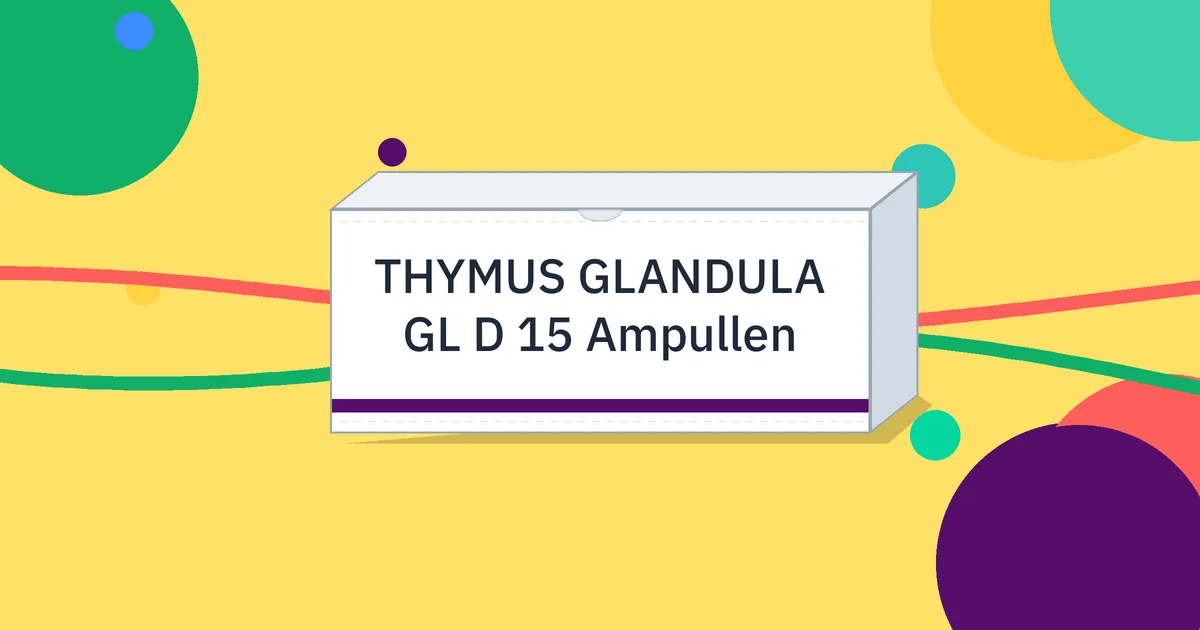 Symbolbild: Packung mit der Aufschrift THYMUS GLANDULA GL D 15 Ampullen (PZN 03353957) – Verfügbarkeit und Bezug in Apotheken in Frankfurt am Main