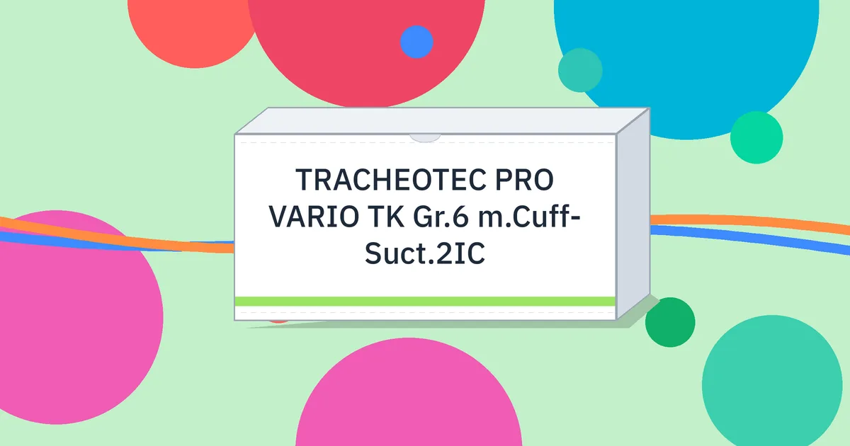 Symbolbild: Packung mit der Aufschrift TRACHEOTEC PRO VARIO TK Gr.6 m.Cuff-Suct.2IC (PZN 14285383) – Verfügbarkeit und Bezug in Apotheken in Frankfurt am Main