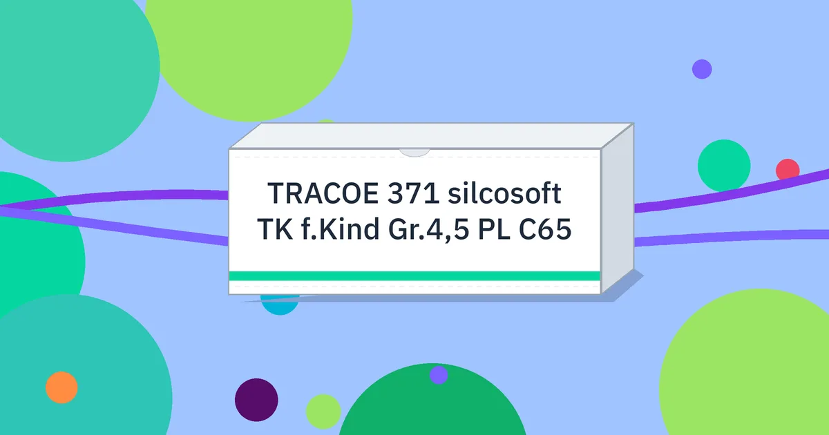 Symbolbild: Packung mit der Aufschrift TRACOE 371 silcosoft TK f.Kind Gr.4,5 PL C65 (PZN 14315575) – Verfügbarkeit und Bezug in Apotheken in Frankfurt am Main