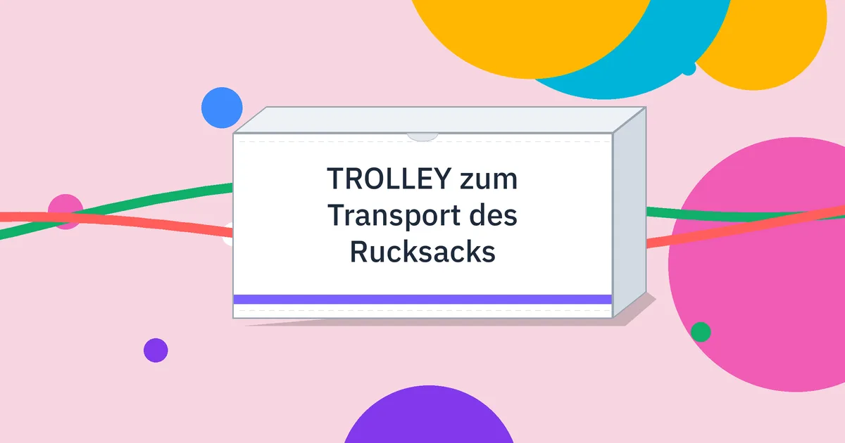 Symbolbild: Packung mit der Aufschrift TROLLEY zum Transport des Rucksacks (PZN 13970852) – Verfügbarkeit und Bezug in Apotheken in Frankfurt am Main