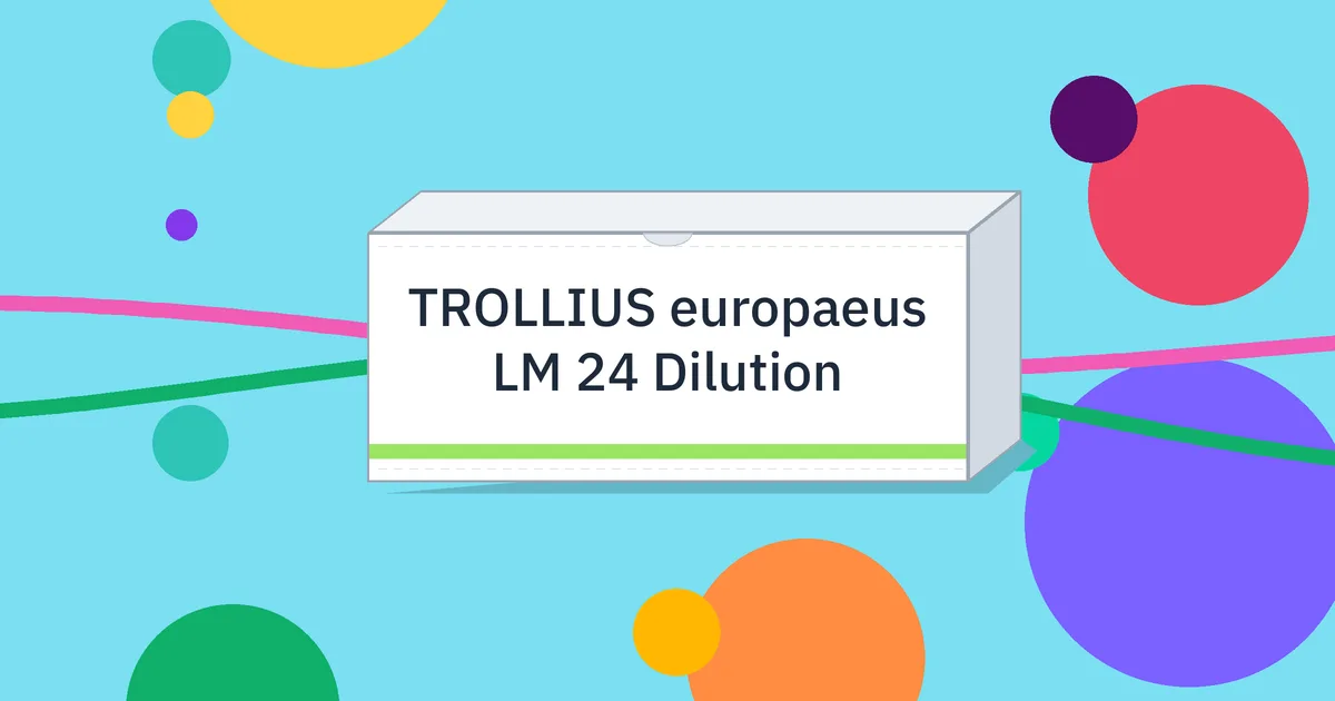 Symbolbild: Packung mit der Aufschrift TROLLIUS europaeus LM 24 Dilution (PZN 13252683) – Verfügbarkeit und Bezug in Apotheken in Frankfurt am Main