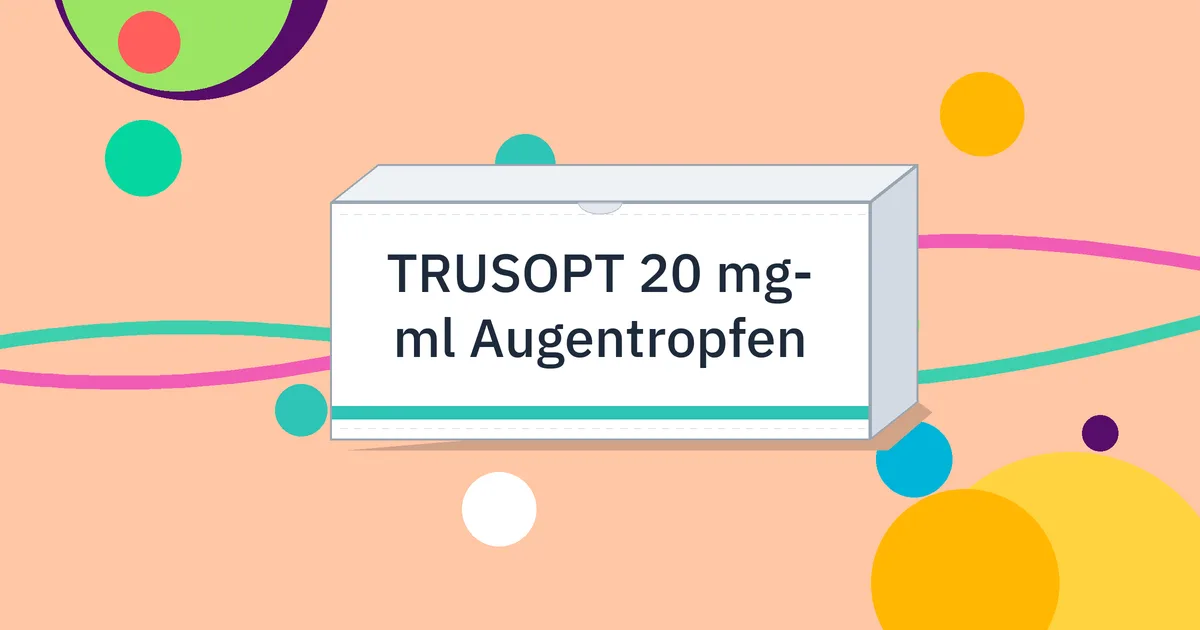 Symbolbild: Packung mit der Aufschrift TRUSOPT 20 mg-ml Augentropfen (PZN 17264364) – Verfügbarkeit und Bezug in Apotheken in Frankfurt am Main